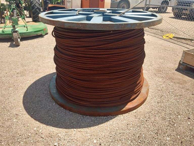 8,400' of 5/8" Steel Cable on Steel Spool - Assiter Auctioneers