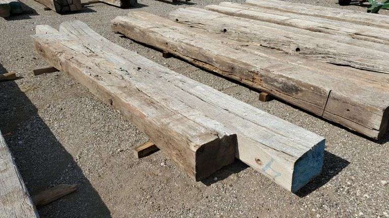 (2) Untreated Oak Beams 15-1/2" x 12" x 14' - Assiter Auctioneers