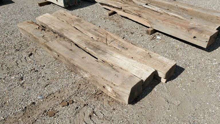 (3) Untreated Oak Beams 8'7" x 9" x 7" - Assiter Auctioneers