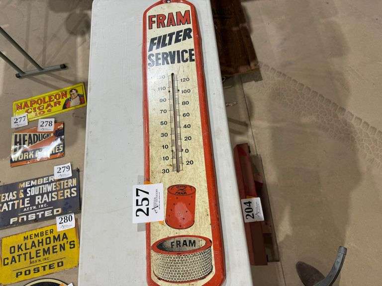 Vintage Fram Filters Thermometer - Assiter Auctioneers