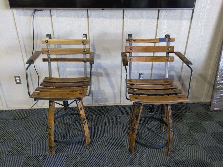 (2) Tequila Barstool Iron Base (Swivel) - Assiter Auctioneers