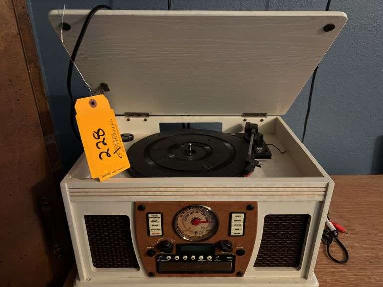 Victrola VTA-600B 8 In 1 Record Player Turntable Bluetooth White Wooden ...