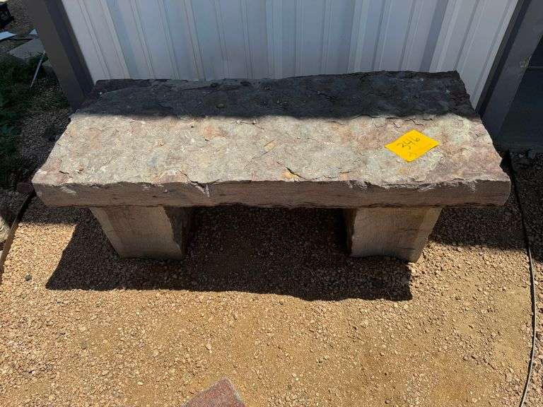 Blue Hackett Stone Bench - Assiter Auctioneers