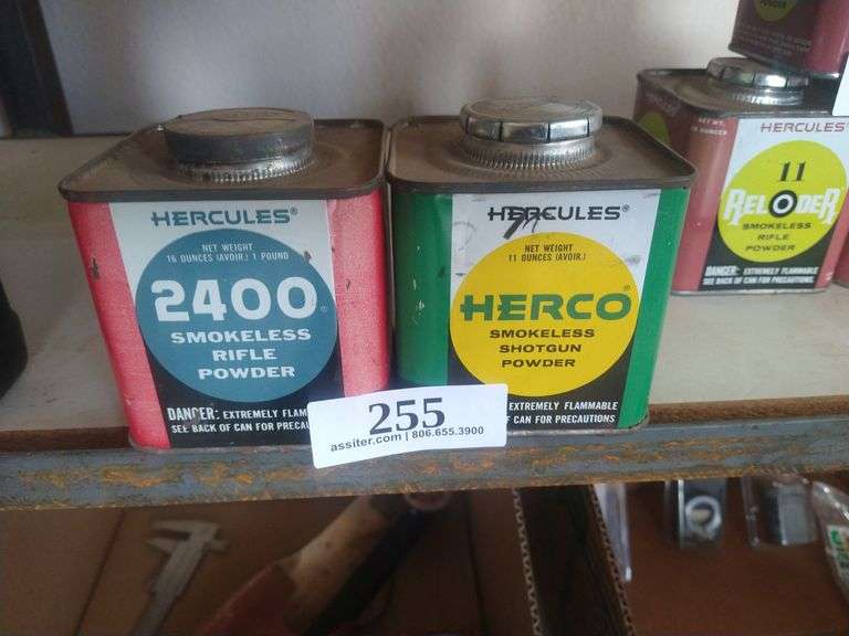 (2) Cans Hercules Rifle & Shotgun Powder - Assiter Auctioneers
