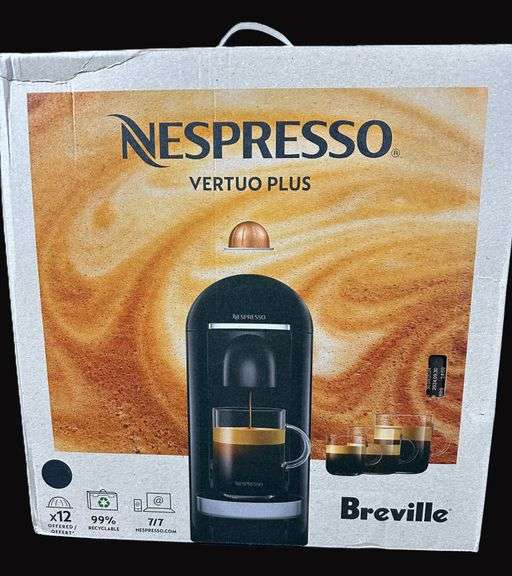 Nespresso VertuoPlus Deluxe Coffee and Expresso Machine - Assiter Auctioneers