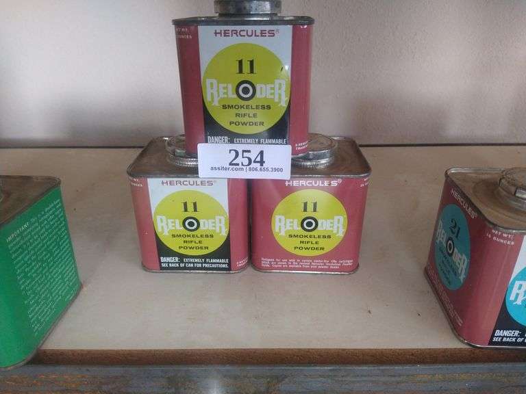 (3) Cans Hercules 11 Reloader Smokeless Rifle Powder - Assiter Auctioneers