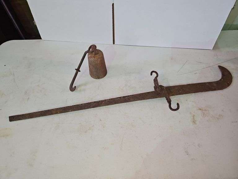200 Lbs. Cotton Scale Balance Beam With Weight - Assiter Auctioneers