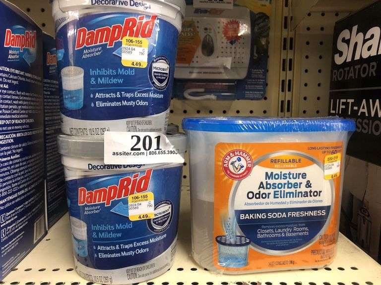(3) Damp Rid Mold & Mildew Absorber & Arm & Hammer - Assiter Auctioneers