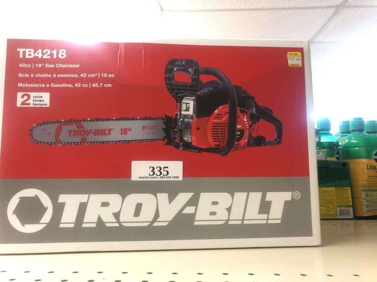 Troy-Bilt 18" 42cc Gas Chainsaw model TB4218 - Assiter Auctioneers