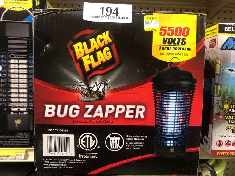 Black Flag Bug Zapper 5500 Volt 1 Acre - Assiter Auctioneers