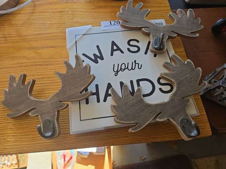 (3) Cap Hangers with Wash Your Hands Wall Hanger 9" x 9" - Assiter ...