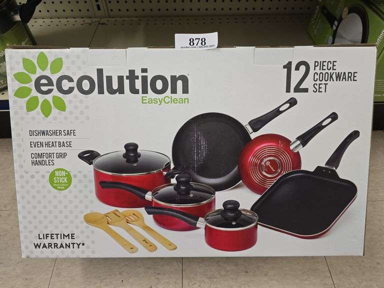 Ecolution 12 Piece Easy Clean Cookware Set - Assiter Auctioneers