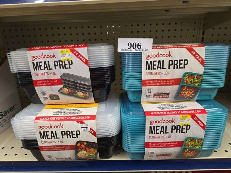 (4) Sets Good Cook Meal Prep Containers w/Lids 10packs - Assiter ...
