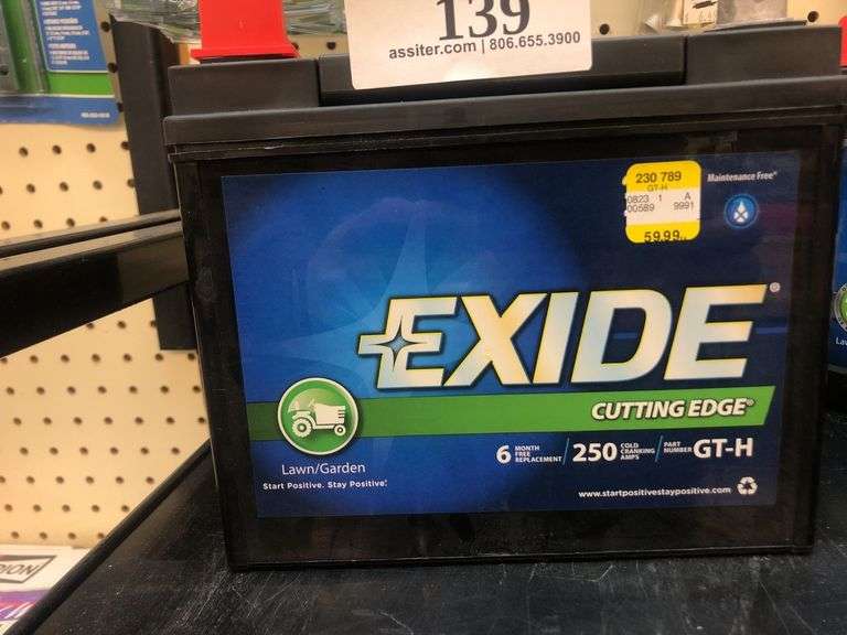 Exide Cutting Edge Select 250amp Starting Lawn/Garden Battery - Assiter ...
