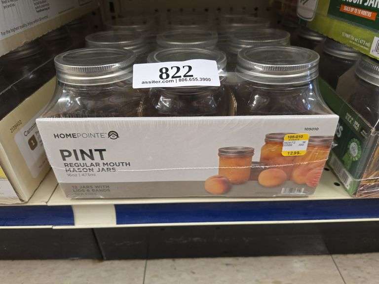 Case Home Pointe Pint Jars Regular Mouth w/Lids & Bands - Assiter ...