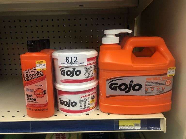 (2) GOJO 64oz & (2) 14oz Hand Cleaner, (3) Fast Orange 71/2oz Hand ...