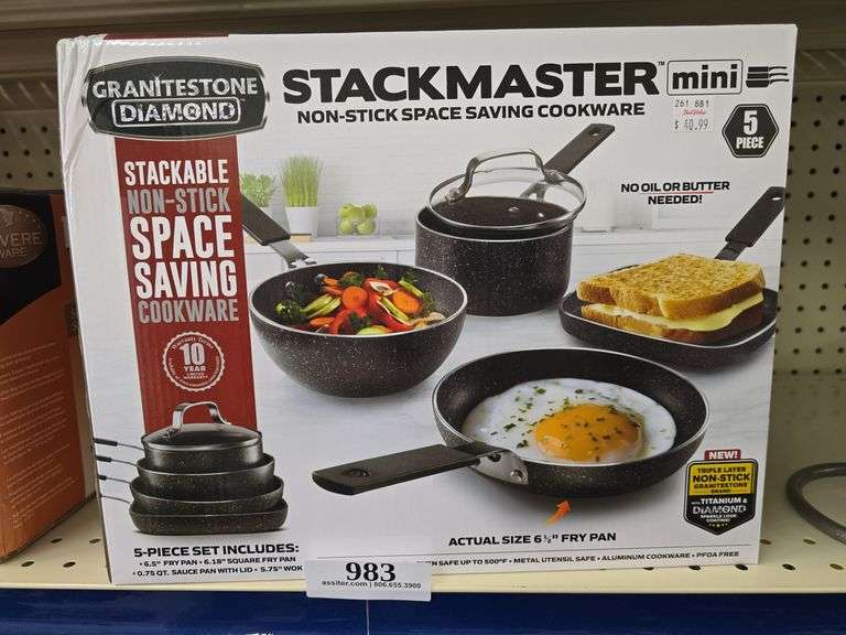 Granite Stone Diamond 5 Pc Stackable Non-Stick Cook Ware - Assiter ...