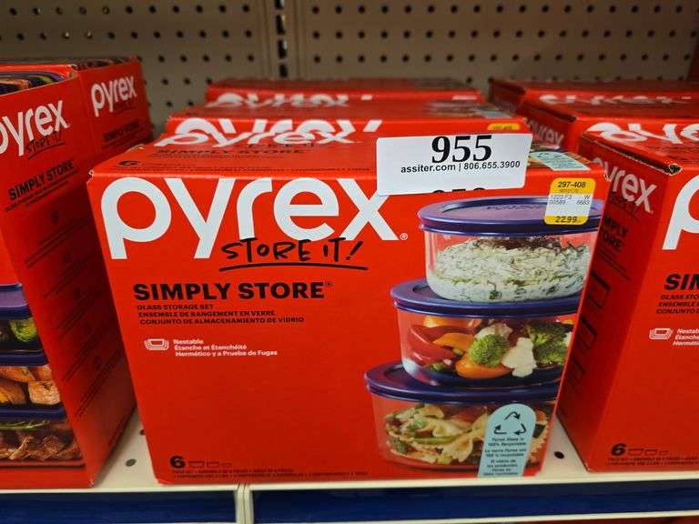 (3) Pyrex Store it 6 Pc Set Storage Containers - Assiter Auctioneers