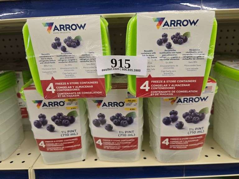 (11) 4 packs Arrow Freeze & Storage Containers 11/2 pints - Assiter ...