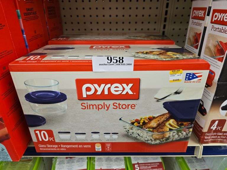 (2) Pyrex Simply Store 10 Pc Set Glass Storage Sets - Assiter Auctioneers