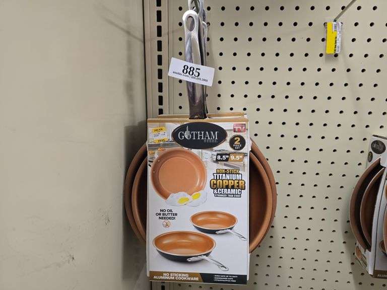 (2) Gotham 2pc Set Non-Stick Titanium, Copper, Ceramic Cook Pans ...