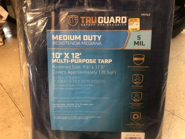 (5) Tru Guard Multi Use Tarp 10ft x 12ft - Assiter Auctioneers