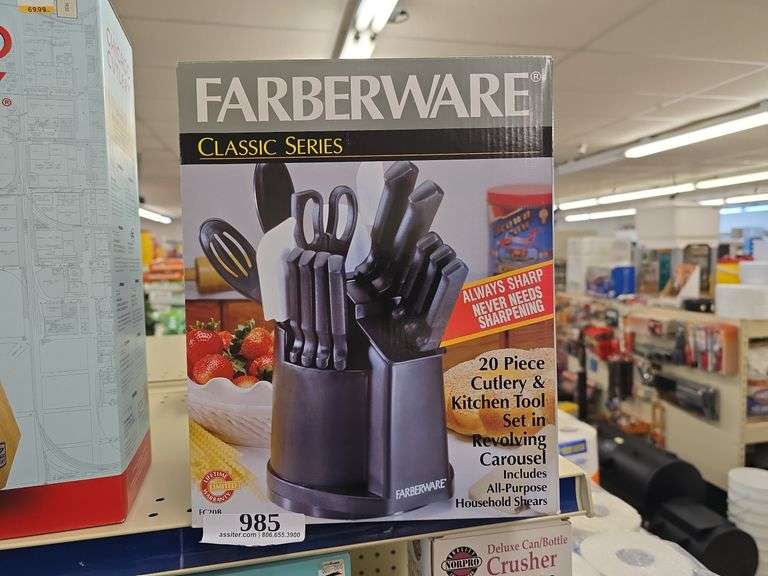 Farberware Classic 20 Pc Cutlery & Kitchen Tool Set w/Carousel ...