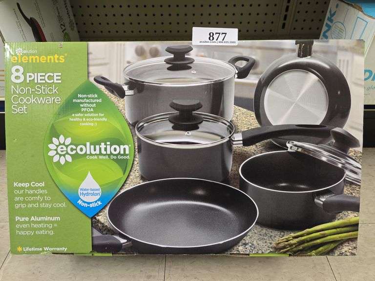 Ecolution 8 Piece Non-Stick Cookware Set - Assiter Auctioneers