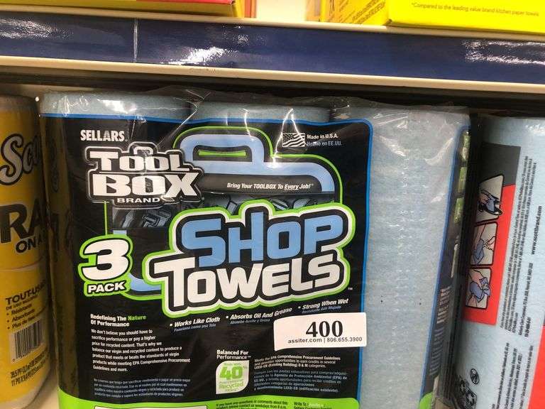 (2) Sellars Tool Box Shop Towels 3pack - Assiter Auctioneers