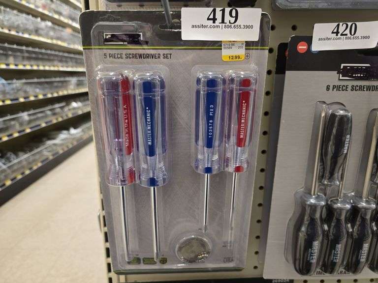 (3) Master Mechanic 5Pc Screwdriver Set - Assiter Auctioneers