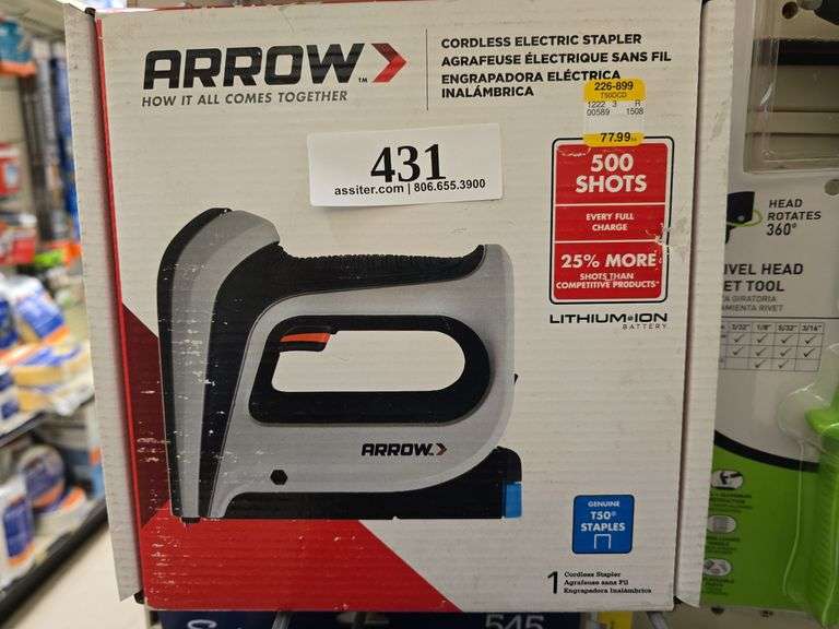 Arrow Cordless Electric Stapler - Assiter Auctioneers