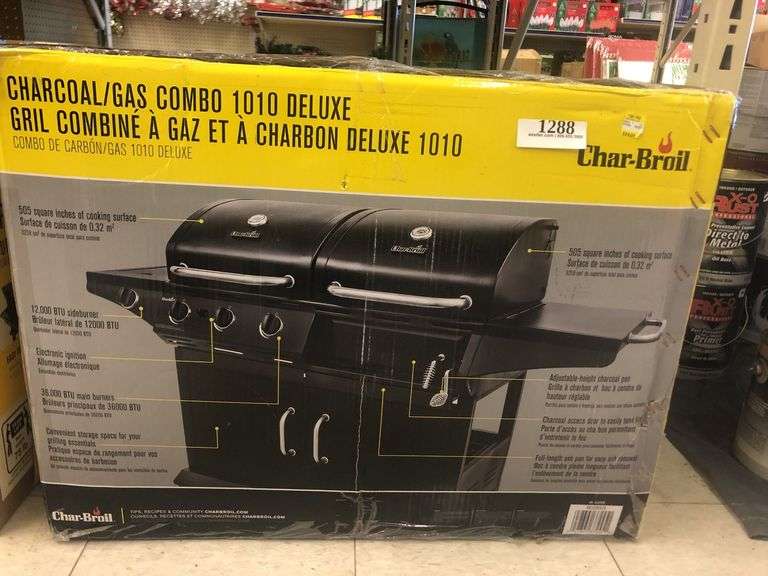 Char-Broil Charcoal/Gas Grill Combo 1010 Deluxe model 130-763 - Assiter ...