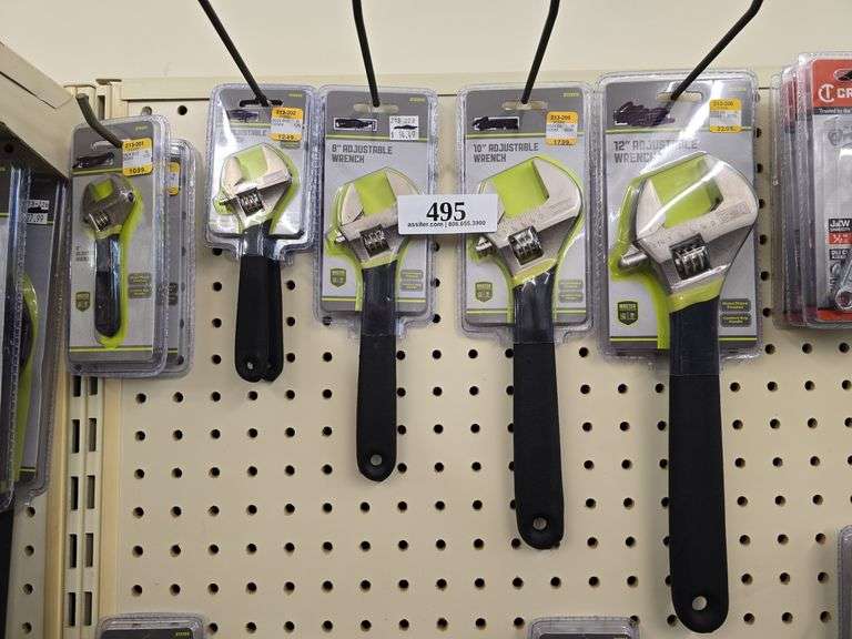 (7) Master Mechanic Adjustable Wrenches 4" to 12" - Assiter Auctioneers