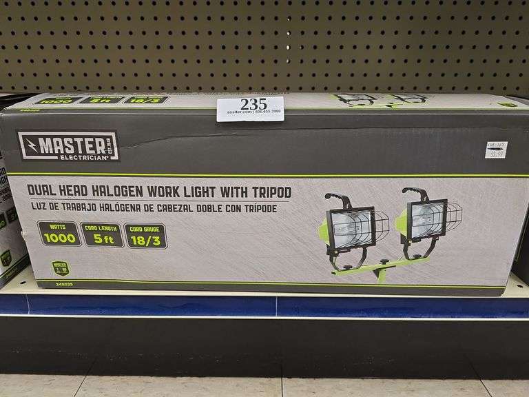 Master Electrician Dual Head Halogen Work Light w/Tripod #248325 ...