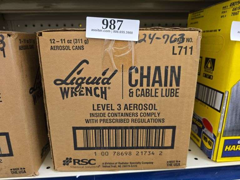 Case Liquid Wrench Chain & Cable Lube Level 3 Aerosol 12-11oz Cans ...