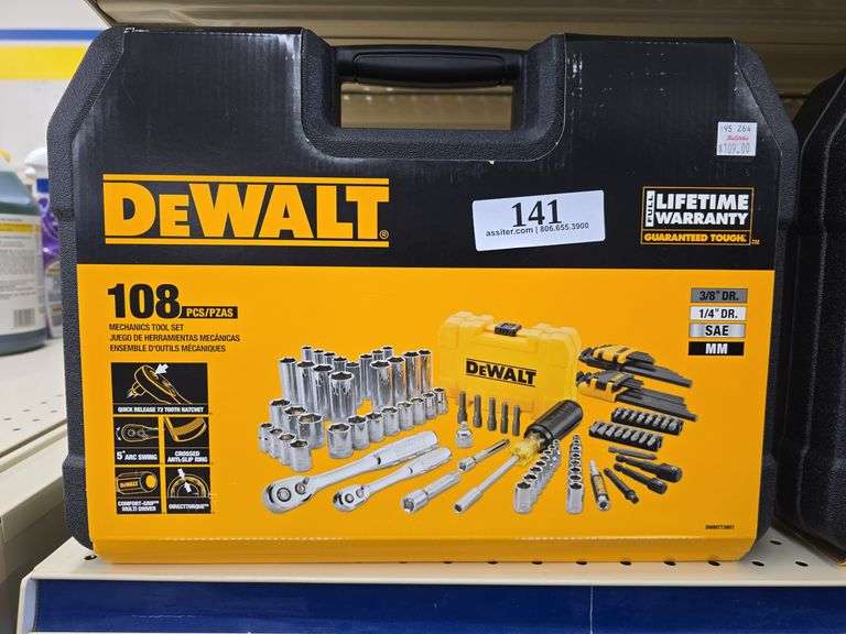 DeWalt 108Pc Mechanics Tool Set SAE & Metric - Assiter Auctioneers