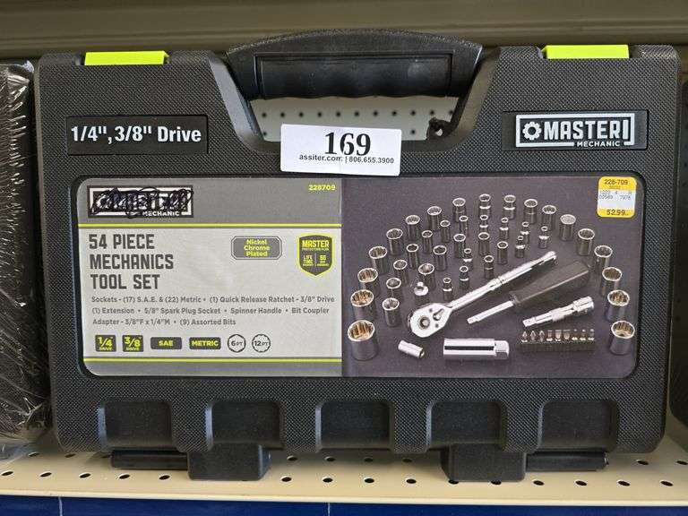 Master Mechanic 1/4" & 3/8" Drive 54Pc Mechanics Tool Set - Assiter ...