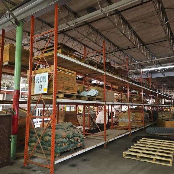 "Row B" 12' 11 1/2" x 3' 2" (10) Section 3 Tier Pallet Rack - Assiter ...