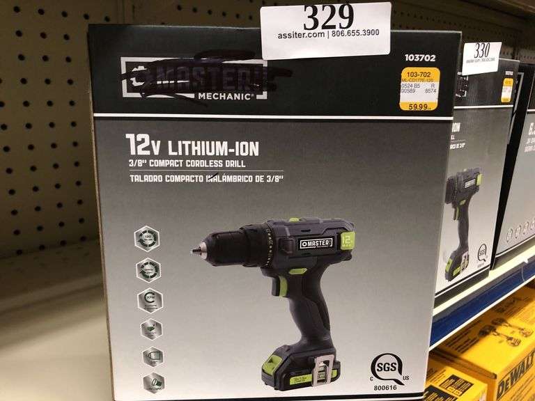 Master Mechanic 12V Lithium 3/8" Compact Cordless Drill 103702 ...