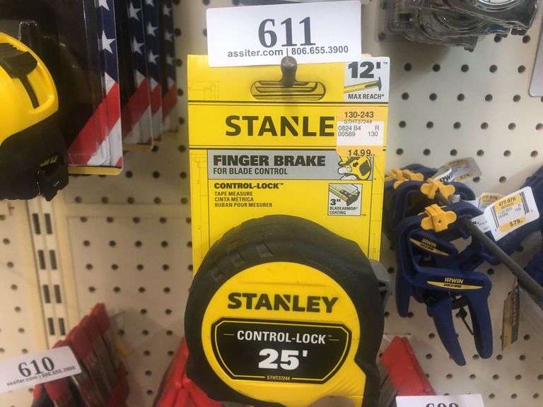 (5) Stanley 25ft Finger Brake Control-Lock Tape Measures - Assiter ...