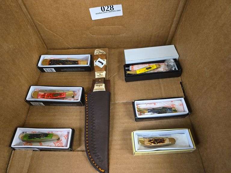 (6) Steel Warrior Frost Cutlery Pocket Knife w/ (1) Nomaker in Sheath ...