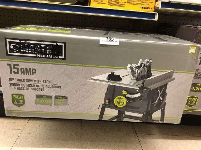 Master Mechanic 15Amp 10" Table Saw w/ 221/16" x 23" Table SKV235458 ...