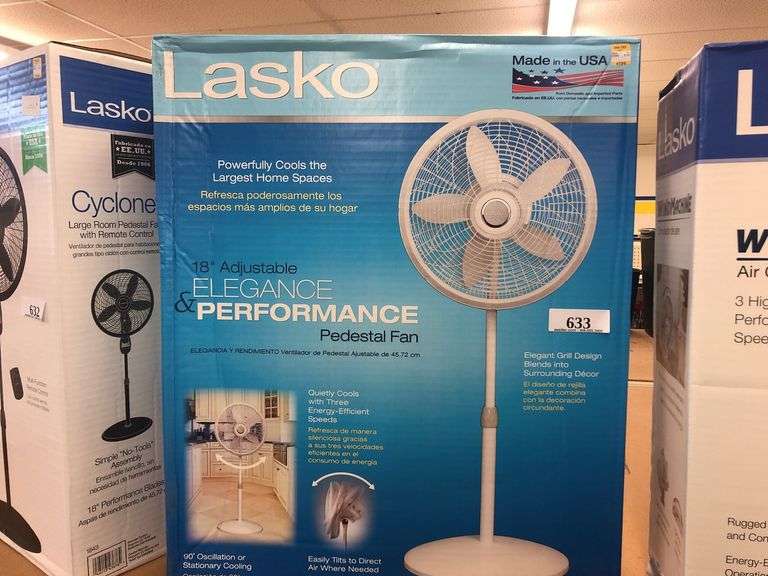 Lasko Elegance 18" Adjustable Pedestal Fan up to 54" #1820 - Assiter Auctioneers