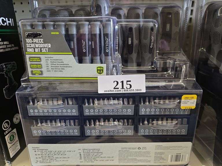 Master Mechanic 100Pc Screwdriver & Bit Set #250139 - Assiter Auctioneers