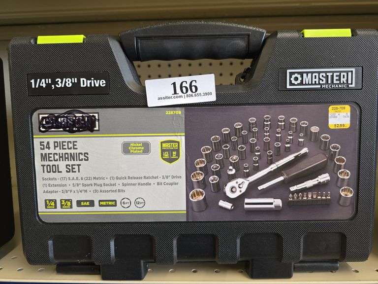 Master Mechanic 1/4" & 3/8" Drive 54Pc Mechanics Tool Set - Assiter ...