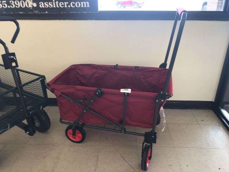4 Wheel Soft Side Fold Up Cart 35 x 22 x 23 - Assiter Auctioneers