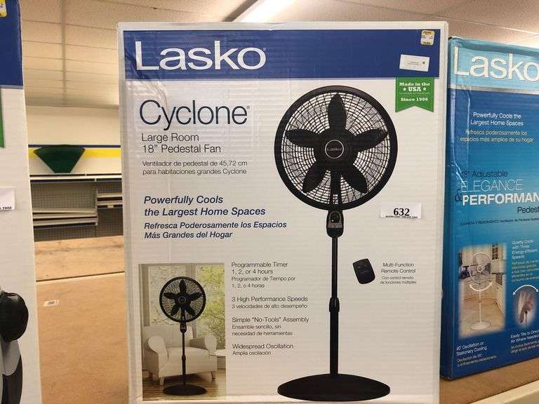 Lasko Cyclone 18" Adjustable Pedestal Fan up to 54" #1843 - Assiter Auctioneers