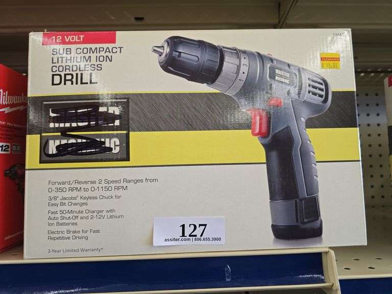 Master Mechanic 12 Volt Sub Compact Lithium Ion Cordless Drill 3/8 ...