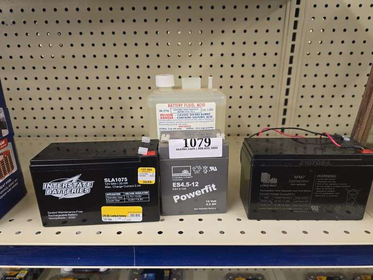 (3) 12V Batteries incl. Interstate SLA1075, ES4.5-12 & 6 FMZ plus ...