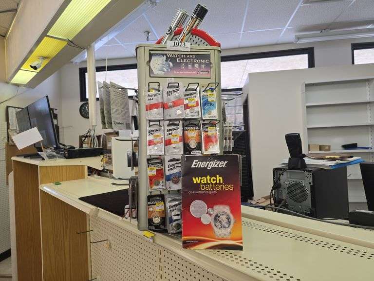 Battery Display w/Assorted Batteries incl. Watch, Assorted Sizes & More ...